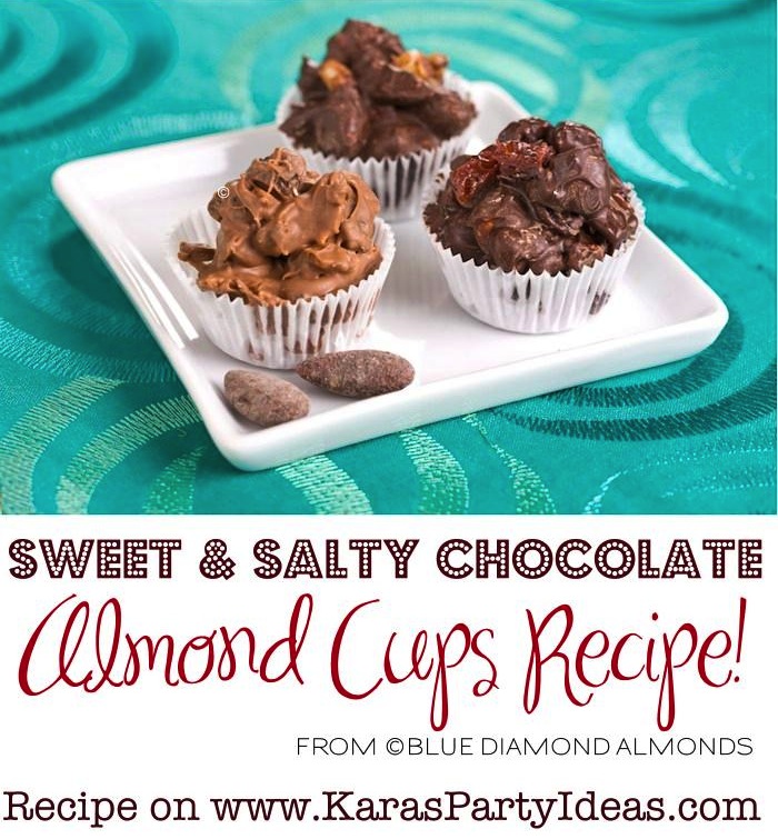 Kara's Party Ideas Sweet and Salty Chocolate Almond Cups Recipe | Kara ...