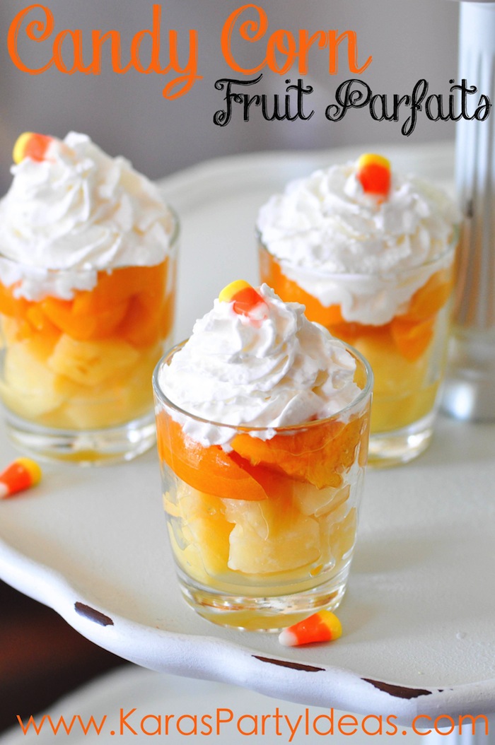 Kara's Party Ideas Halloween Candy Corn Fruit Parfait Recipe! | Kara's ...