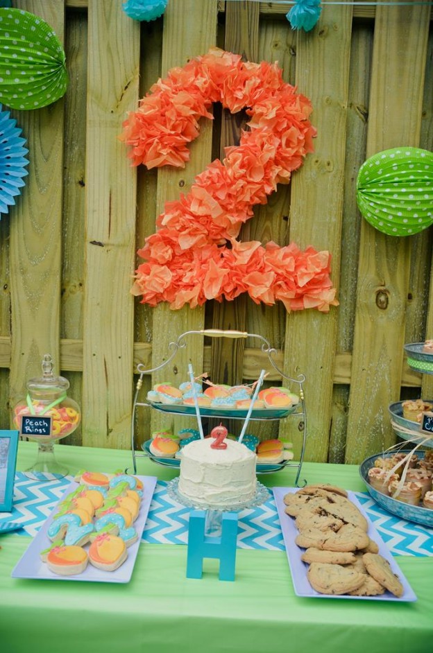 Kara's Party Ideas Peach Stand 2nd Birthday Party | Kara's Party Ideas