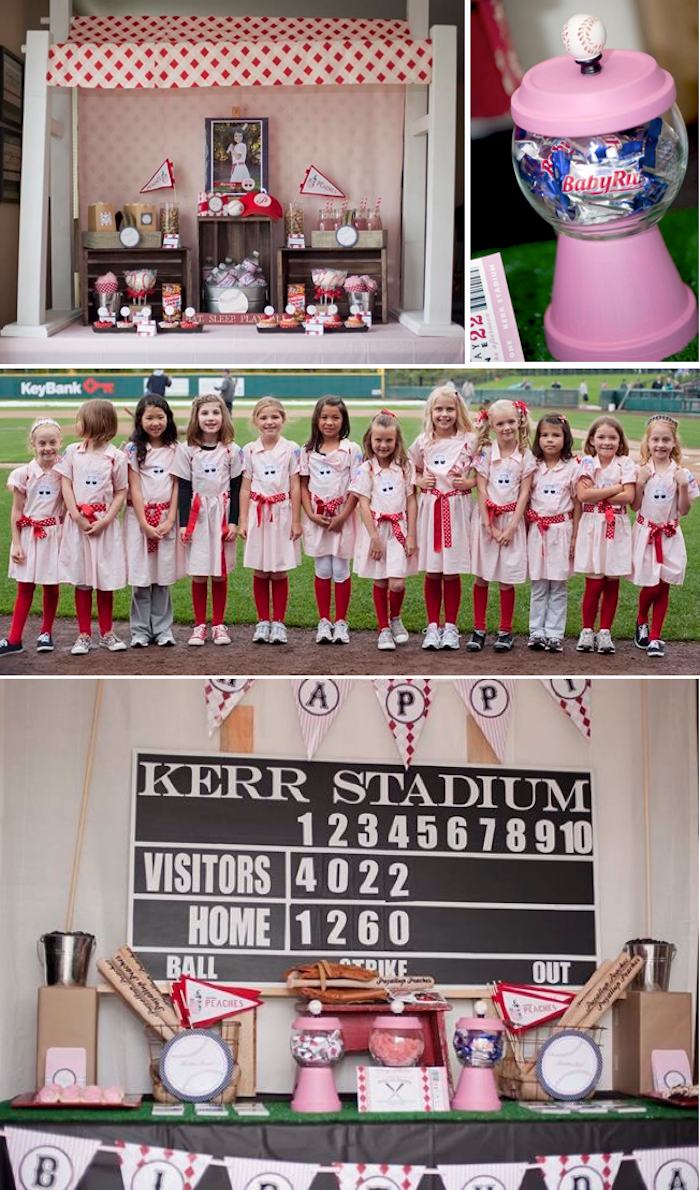 Kara's Party Ideas "A League of Her Own" Girly Baseball Party | Kara's ...