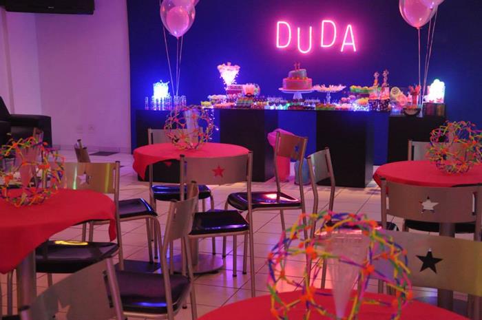 Kara's Party Ideas Neon Themed 11th Birthday Party | Kara's Party Ideas