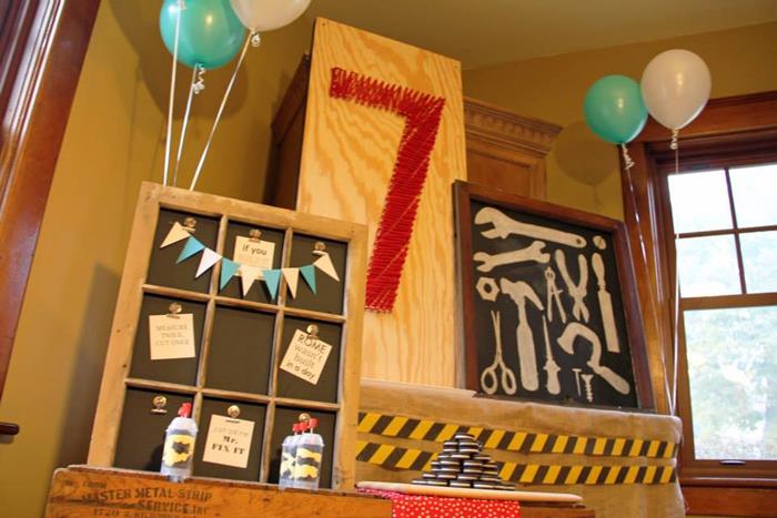 Kara's Party Ideas Tool Themed 7th Birthday Party | Kara's Party Ideas