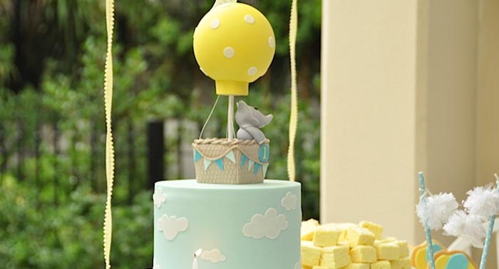 Kara's Party Ideas Hot Air Balloon 1st Birthday Party | Kara's Party Ideas