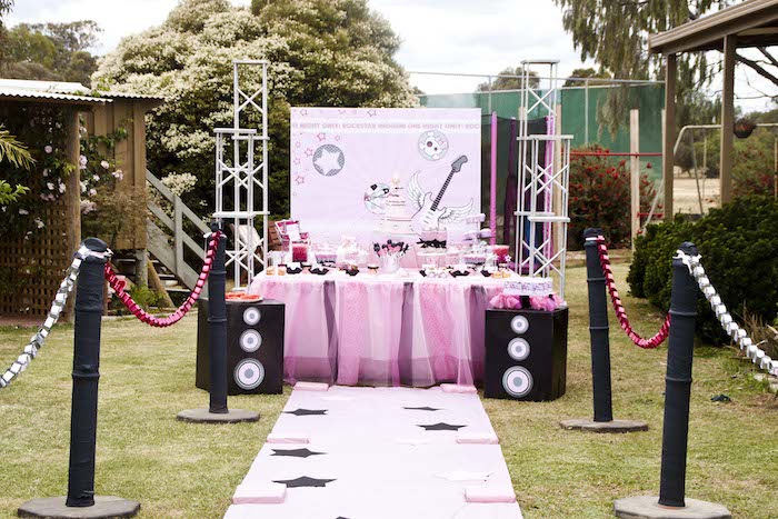 Kara's Party Ideas Pink Rockstar Themed Birthday Party | Kara's Party Ideas