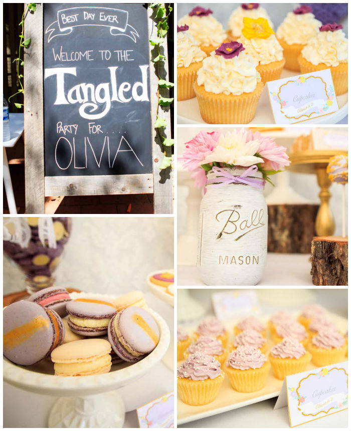 Kara's Party Ideas Shabby Chic Tangled Themed Birthday Party | Kara's ...