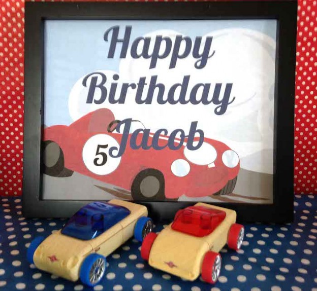 Kara's Party Ideas Retro Race Car 5th Birthday Party | Kara's Party Ideas
