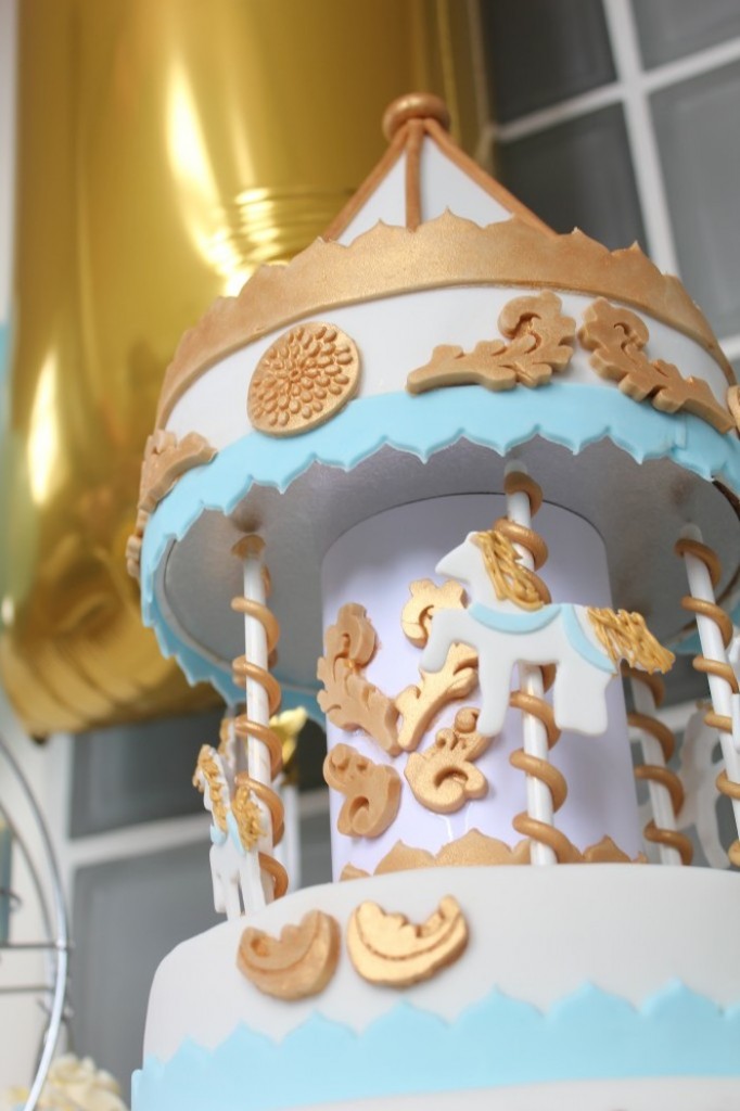 Kara's Party Ideas Carousel Themed 1st Birthday Party Dessert Table ...
