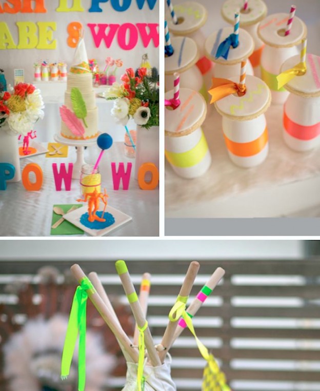 Kara's Party Ideas Neon Pow Wow Birthday Party | Kara's Party Ideas