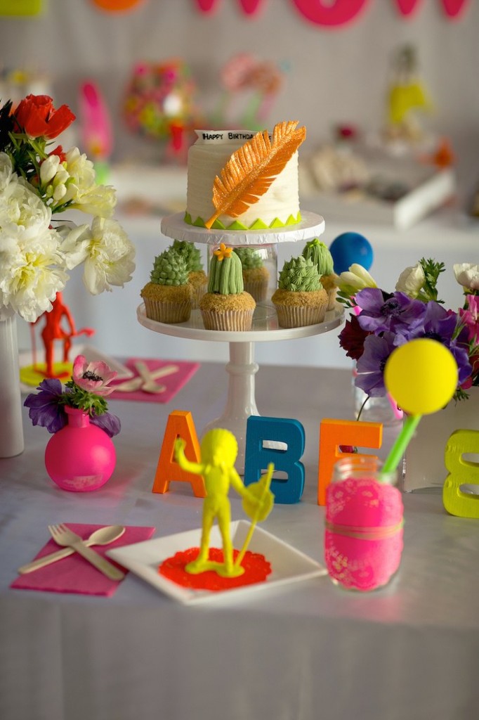 Kara's Party Ideas Neon Pow Wow Birthday Party | Kara's Party Ideas