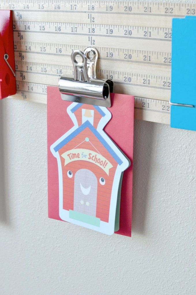 Kara's Party Ideas Back to School DIY Yardstick Schoolwork + Art Board ...