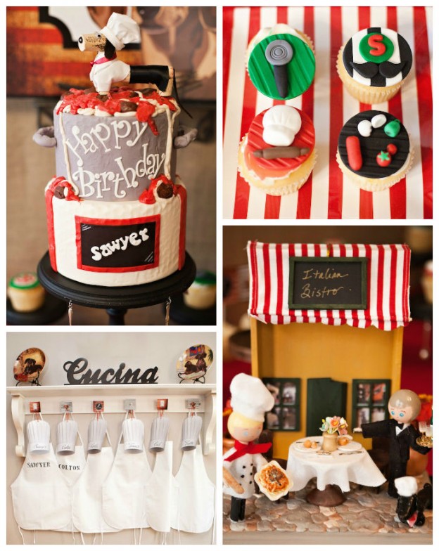 Kara's Party Ideas Chef Themed Italian Bistro Birthday Party | Kara's ...