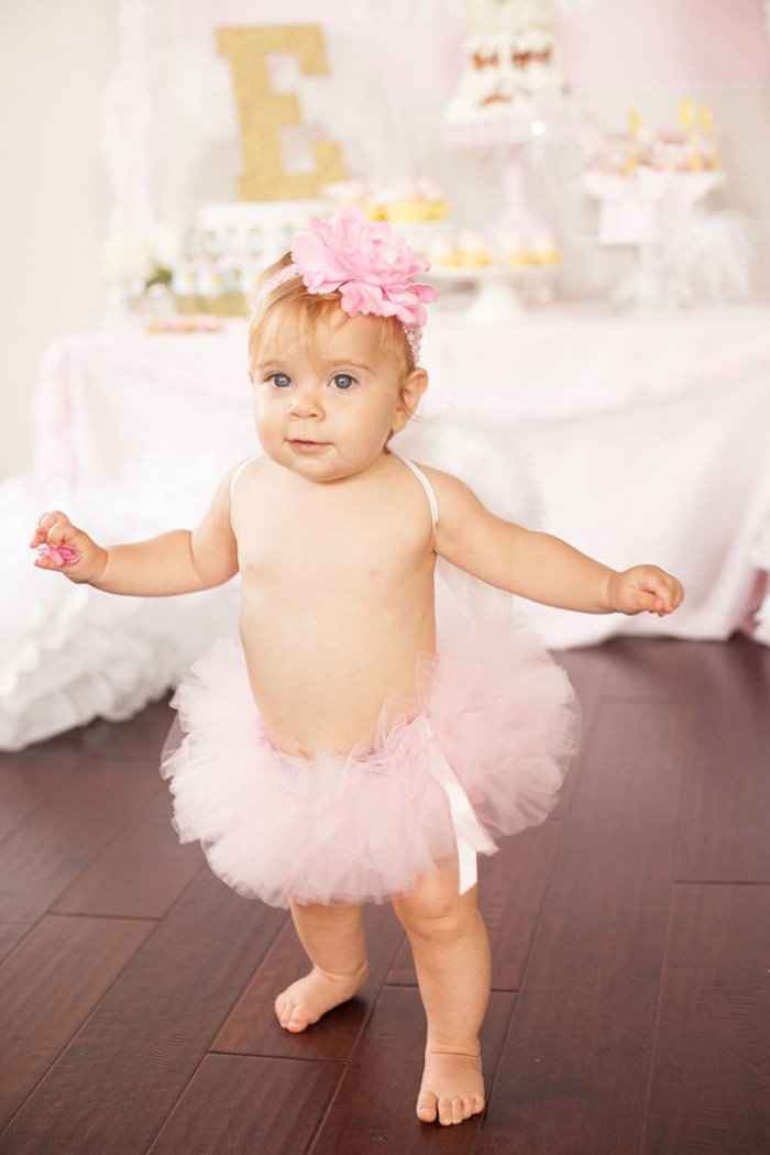 Kara's Party Ideas Little Angel 1st Birthday Party | Kara's Party Ideas