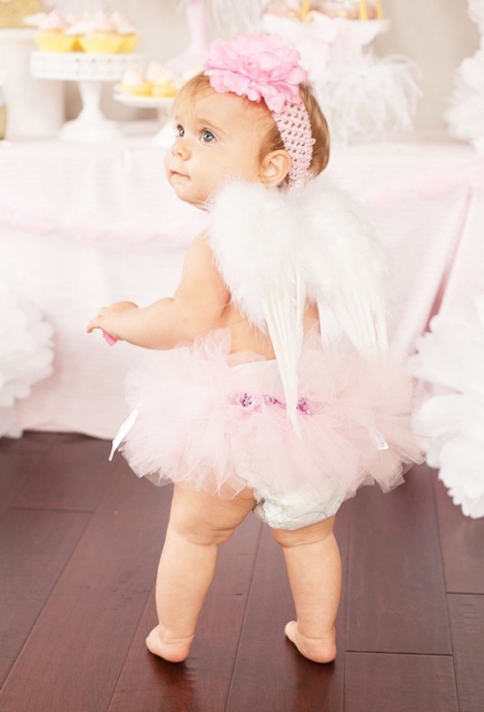Kara's Party Ideas Little Angel 1st Birthday Party | Kara's Party Ideas