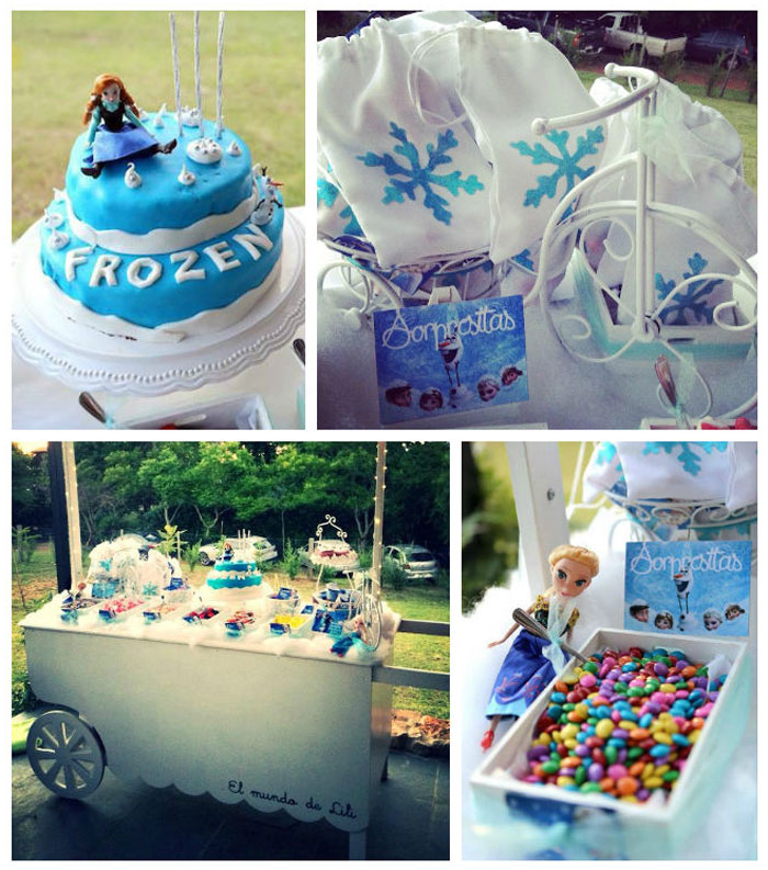 Kara's Party Ideas Frozen Inspired Candy Cart Dessert Bar | Kara's ...