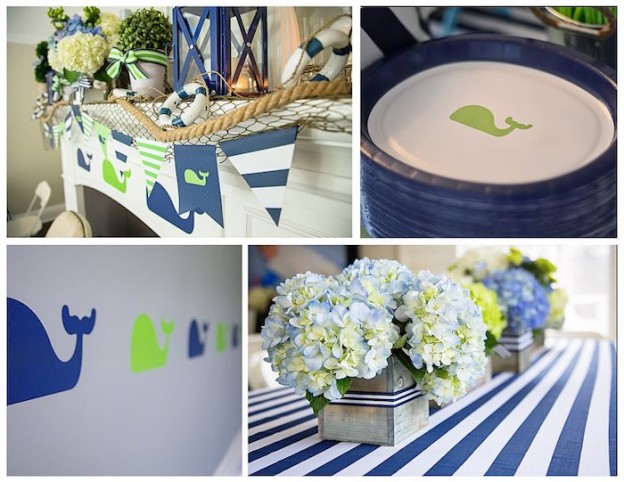 Kara's Party Ideas Green & Blue Preppy Whale Birthday Party | Kara's ...