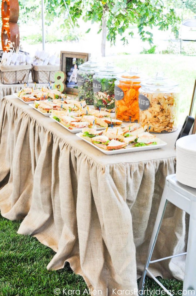 Kara's Party Ideas Chalkboard + Burlap Rustic Baptism Luncheon | Kara's ...