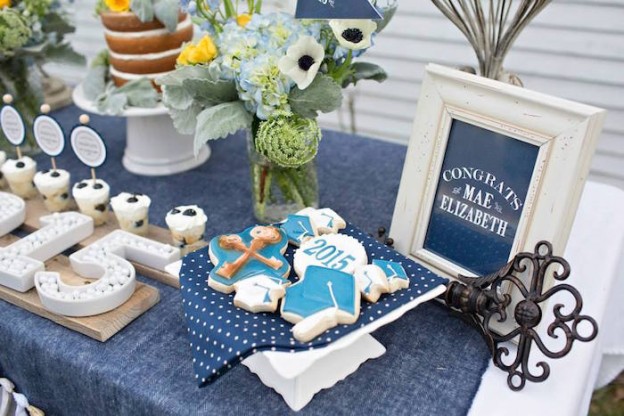 Kara's Party Ideas "Keys to Success" Denim Graduation Party | Kara's ...