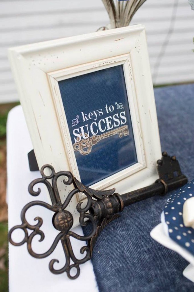 Kara's Party Ideas "Keys to Success" Denim Graduation Party | Kara's ...