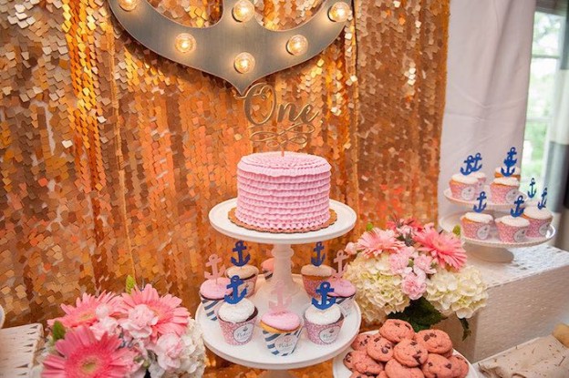 Kara's Party Ideas Pink Nautical Birthday Party | Kara's Party Ideas