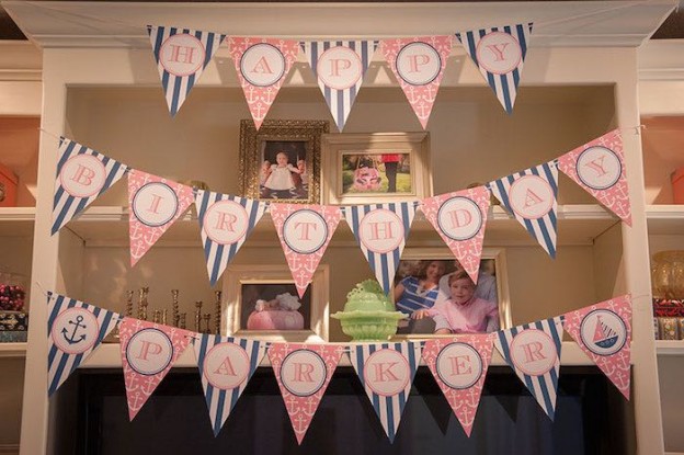 Kara's Party Ideas Pink Nautical Birthday Party | Kara's Party Ideas