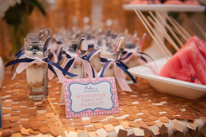 Kara's Party Ideas Pink Nautical Birthday Party | Kara's Party Ideas