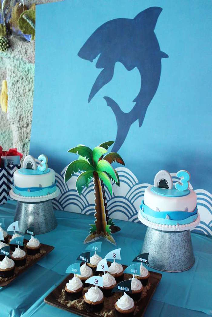 Kara's Party Ideas Fin Tastic Shark Themed Birthday Party | Kara's ...