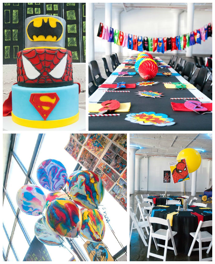 Kara's Party Ideas Modern Urban Superhero Party | Kara's Party Ideas