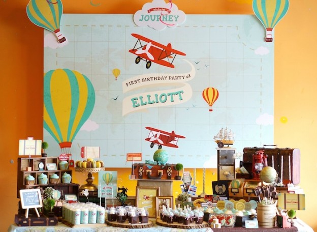 Kara's Party Ideas Vintage Travel Themed Birthday Party | Kara's Party ...