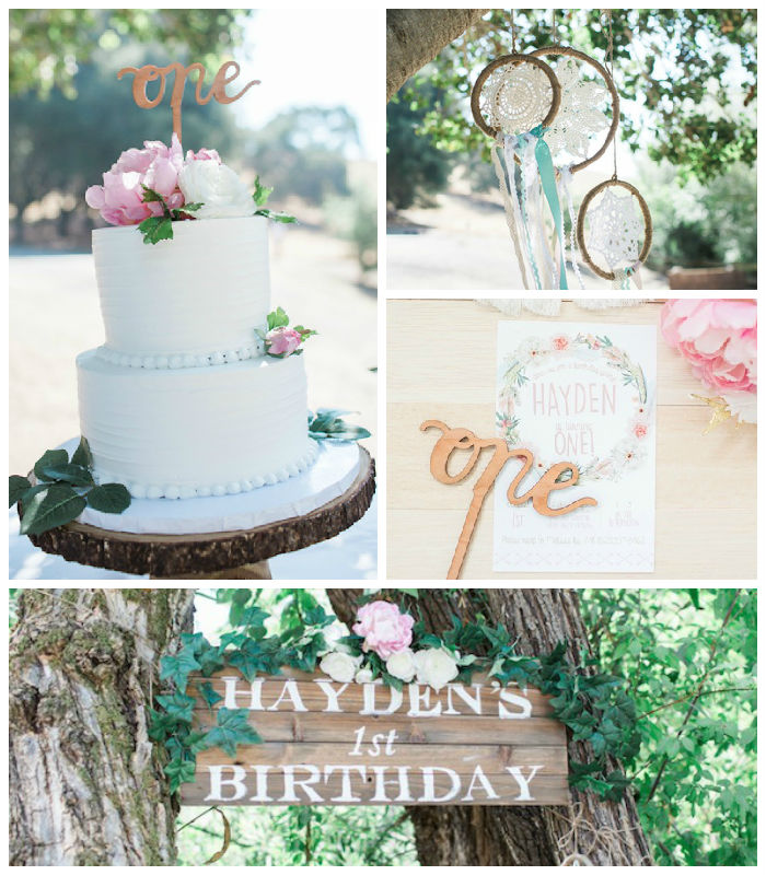 Kara's Party Ideas Boho Chic 1st Birthday Party | Kara's Party Ideas