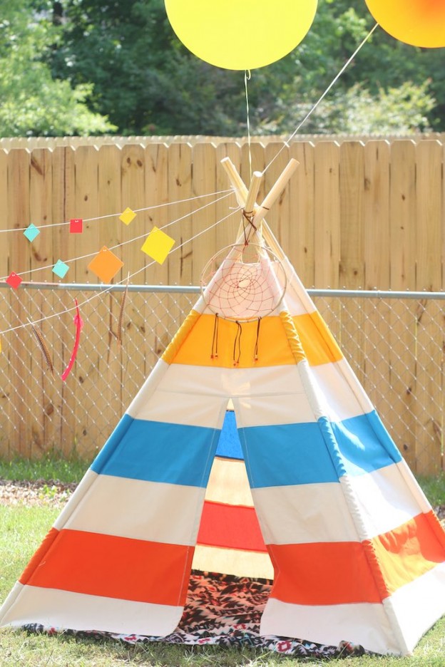 Kara's Party Ideas Colorful Pow Wow Birthday Party | Kara's Party Ideas
