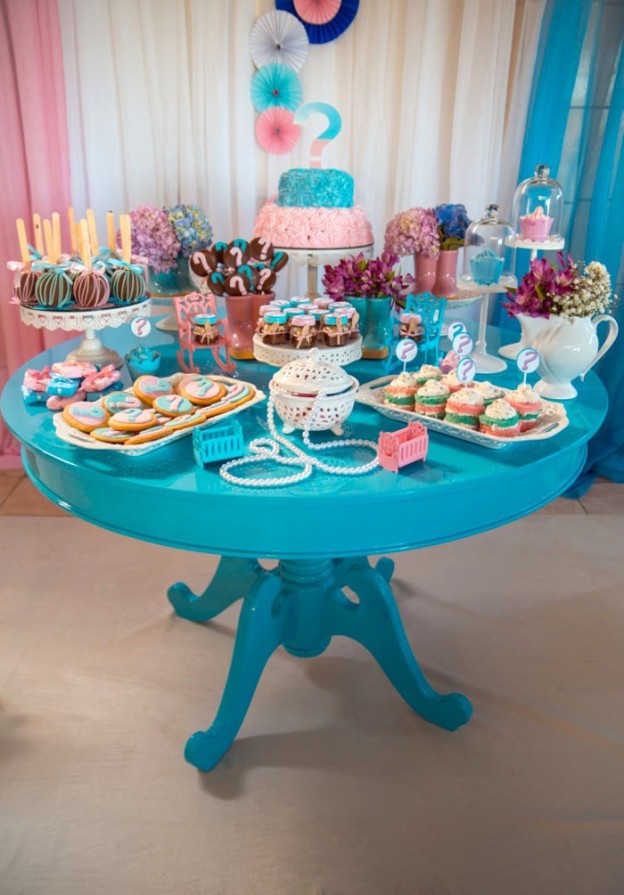 Kara's Party Ideas Gender Reveal Tea Party | Kara's Party Ideas