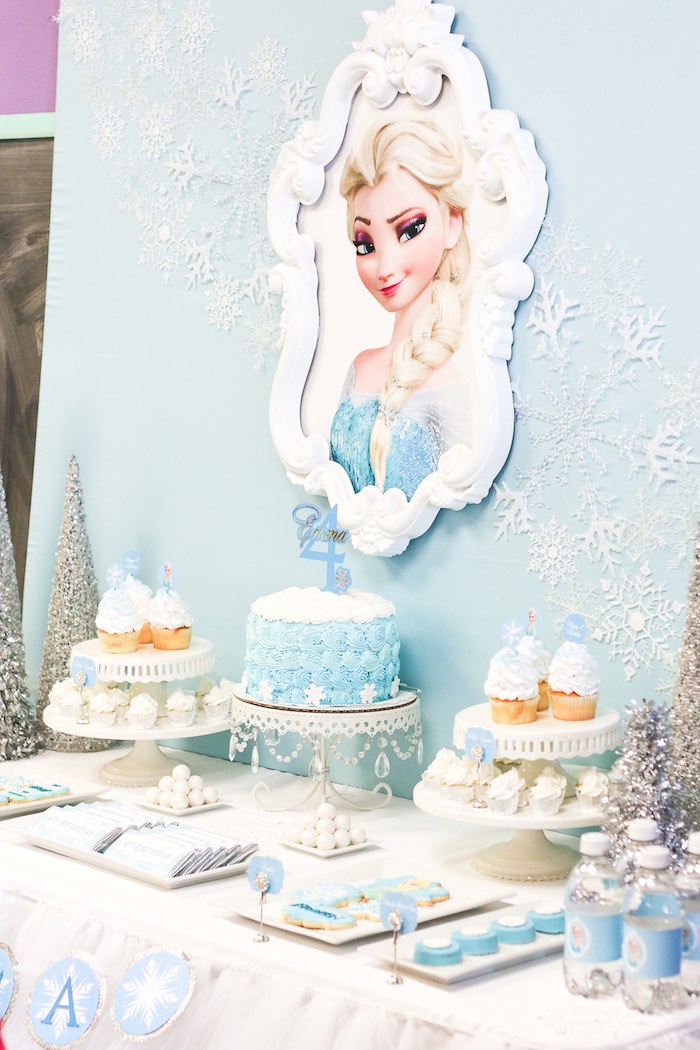 Kara's Party Ideas Frozen Dessert Table + Birthday Party | Kara's Party ...