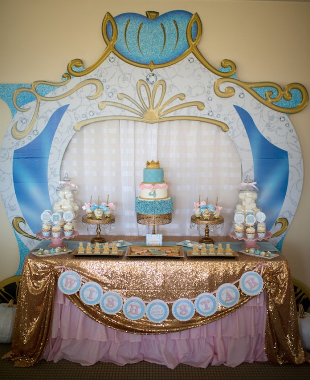 Kara's Party Ideas Pink & Blue Princess Cinderella Birthday Party ...