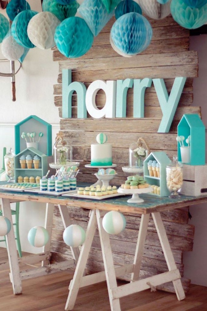 Kara's Party Ideas Rustic Beach Ball Birthday Party | Kara's Party Ideas