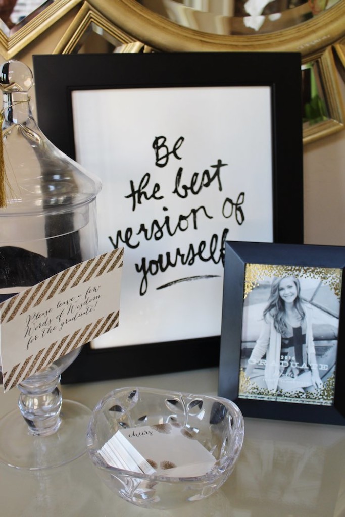 Kara's Party Ideas Black, White + Gold Graduation Party | Kara's Party ...