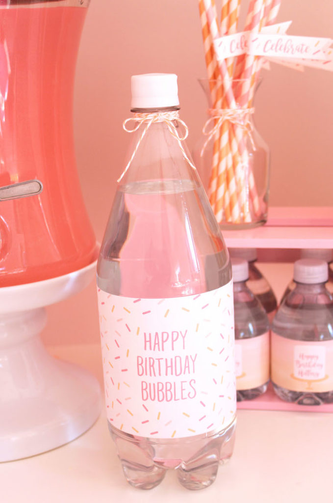 Kara's Party Ideas Peach and Pink Ombre Watercolor 13th Birthday Party ...