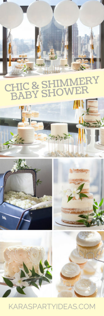 Kara's Party Ideas Chic & Shimmery Baby Shower | Kara's Party Ideas