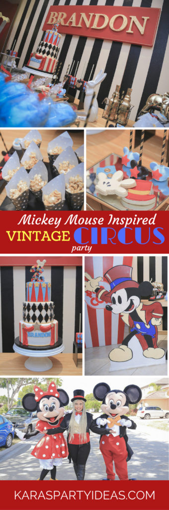 Kara's Party Ideas Mickey Mouse Inspired Vintage Circus Party | Kara's ...
