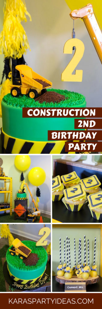 Kara's Party Ideas Construction 2nd Birthday Party | Kara's Party Ideas