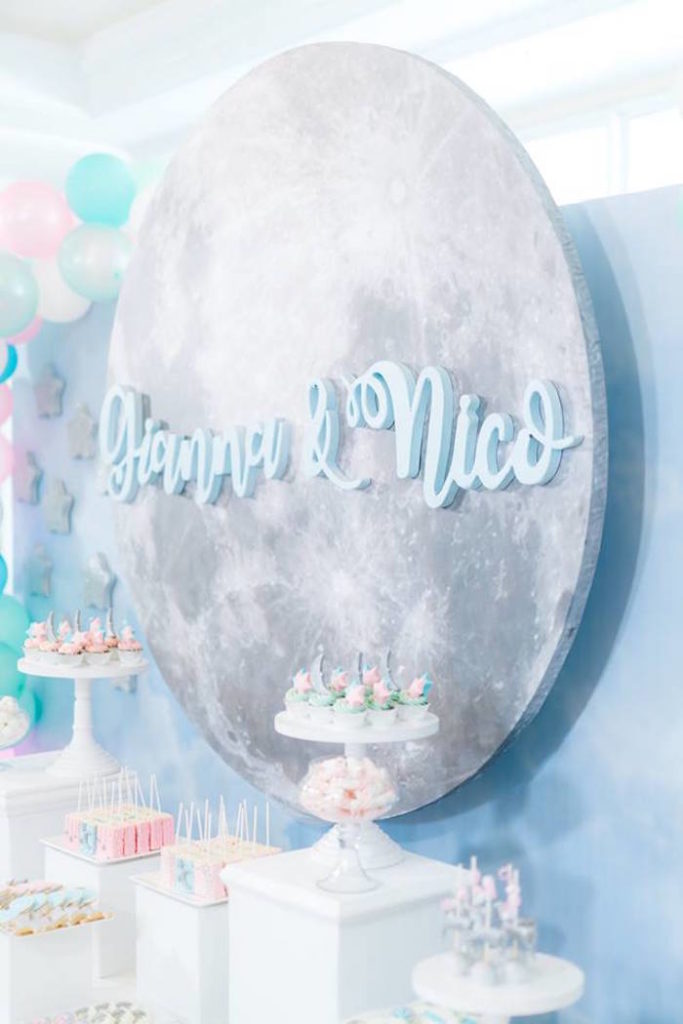 Kara's Party Ideas Pastel Moon & Stars Birthday Party | Kara's Party Ideas
