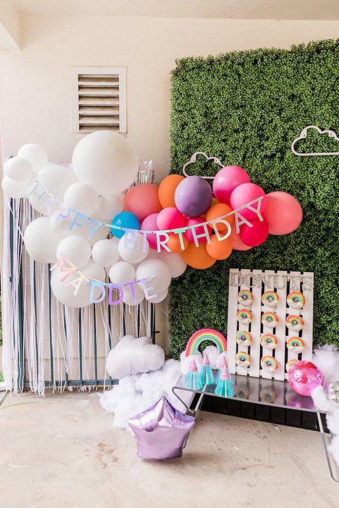 Kara's Party Ideas "Cloud Nine" Rainbow 9th Birthday Party | Kara's ...