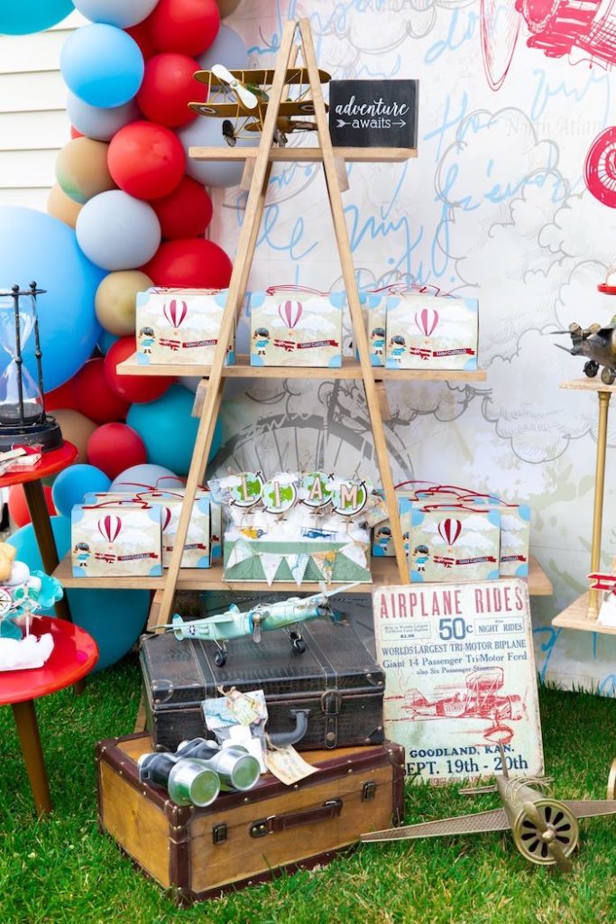 Kara's Party Ideas Vintage Modern Aviator Birthday Party | Kara's Party ...