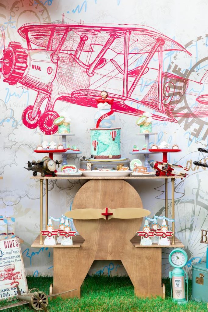 Kara's Party Ideas Vintage Modern Aviator Birthday Party | Kara's Party ...