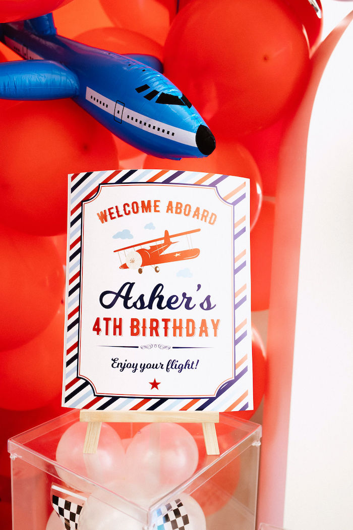 Kara's Party Ideas Aboard Flight 4 Airplane Birthday Party | Kara's ...