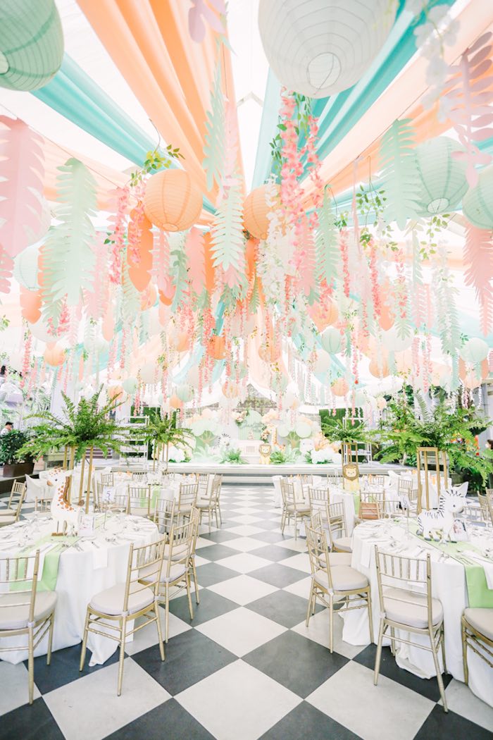Kara's Party Ideas Modern Pastel Jungle Safari | Kara's Party Ideas