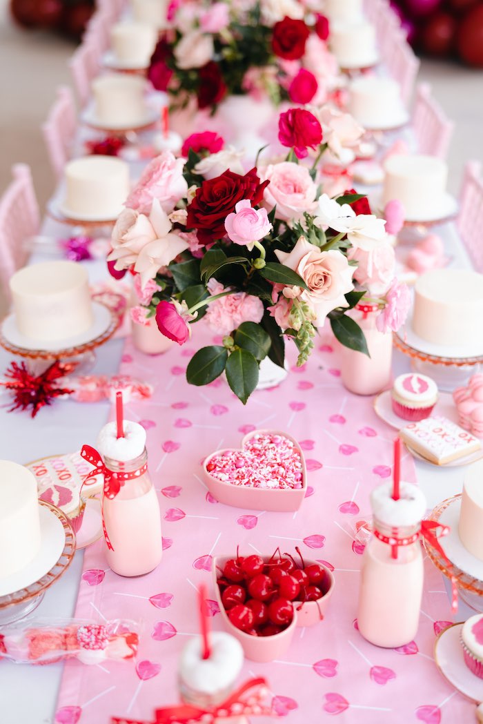Kara's Party Ideas Vibrant Galentine’s valentines party | Kara's Party ...