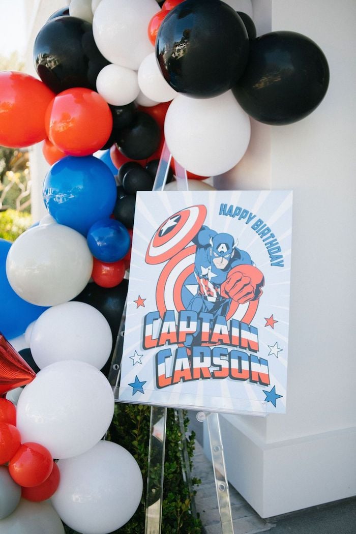 Kara's Party Ideas Carson's Captain America Birthday Party | Kara's ...