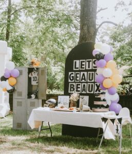 Kara's Party Ideas First Down LSU Football Themed 1st Birthday Party ...