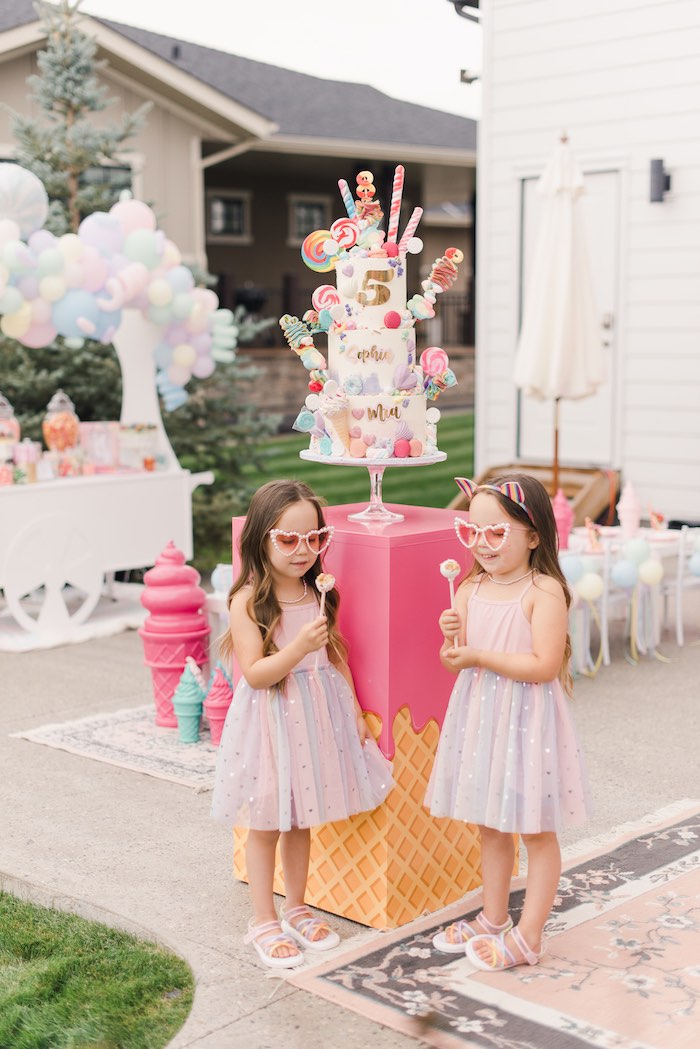 Kara's Party Ideas Pastel Candyland Twin Birthday Party | Kara's Party ...