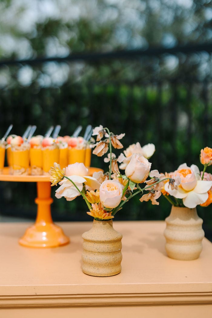 Kara's Party Ideas Sweet Peach Themed Dinner Party | Kara's Party Ideas